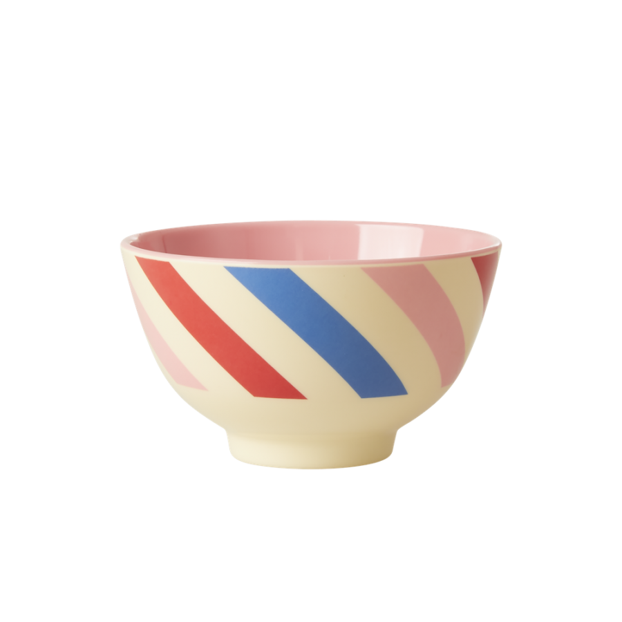 Candy Stripe Print Small Melamine Bowl Rice DK - Vibrant Home