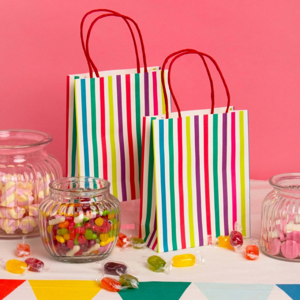Bright Colourful Striped Party Favour or Gift Bags By Talking Tables in ...