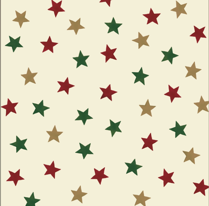 Red, Green, Gold Star Print Tissue Paper Emma Bridgewater - Vibrant Home