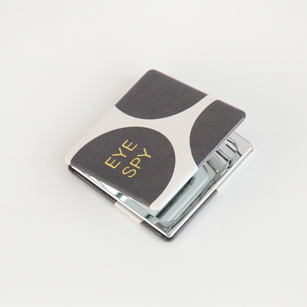 Caroline Gardner Eye Spy Black Dot Print Compact Mirror - Vibrant Home