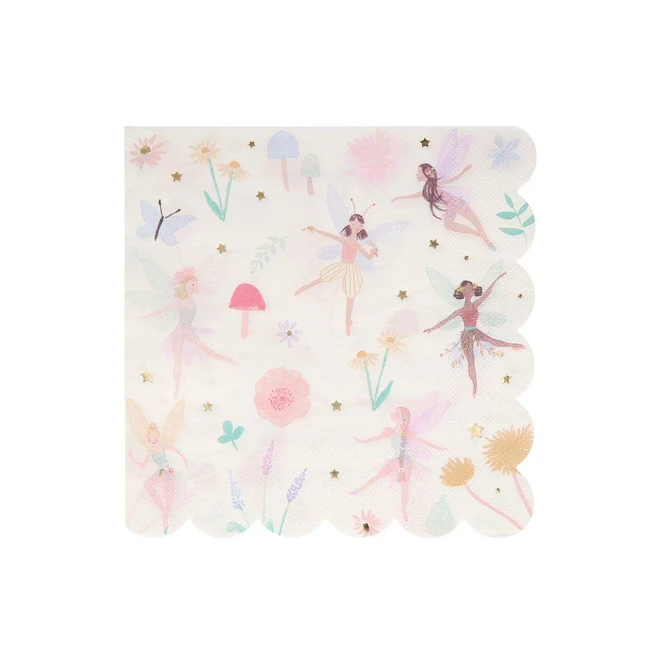 Fairy Print Large Paper Napkins By Meri Meri - Vibrant Home