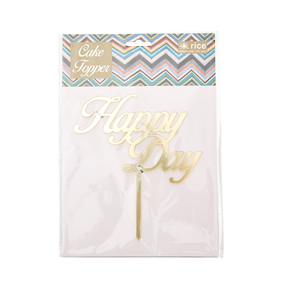 Cake Topper with HAPPY DAY Gold words by Rice DK - Vibrant Home