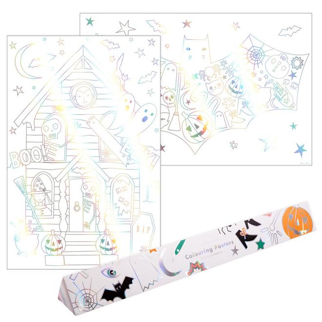 Halloween Colouring Posters in a set if 2, By Meri Meri - Vibrant Home