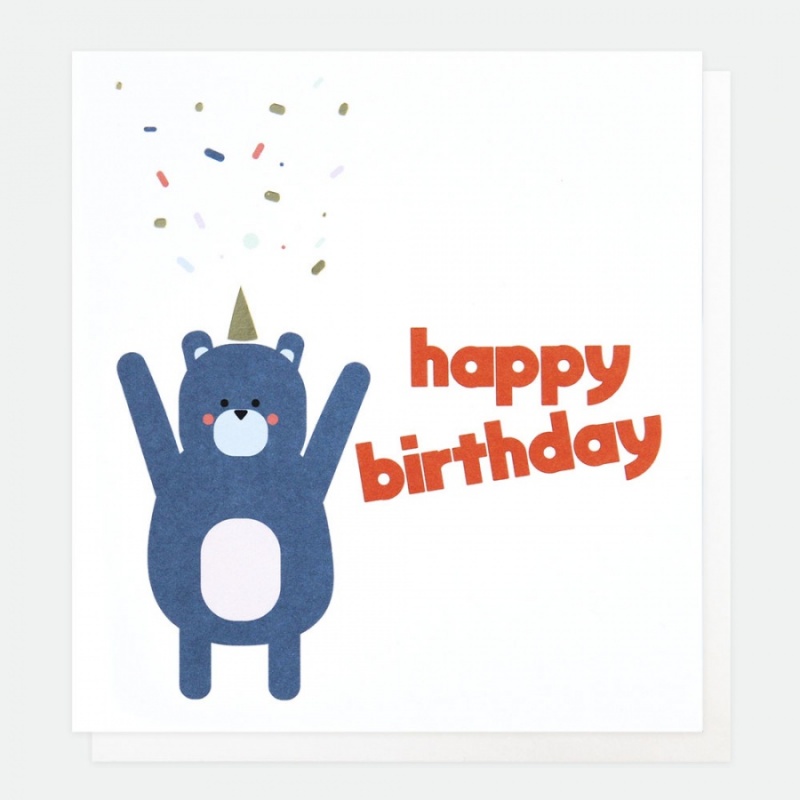 Happy Birthday Bear Card By Caroline Gardner - Vibrant Home