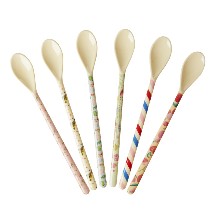 Long Handle Melamine Latte Spoons Believe in Choose Happy Print Rice DK ...