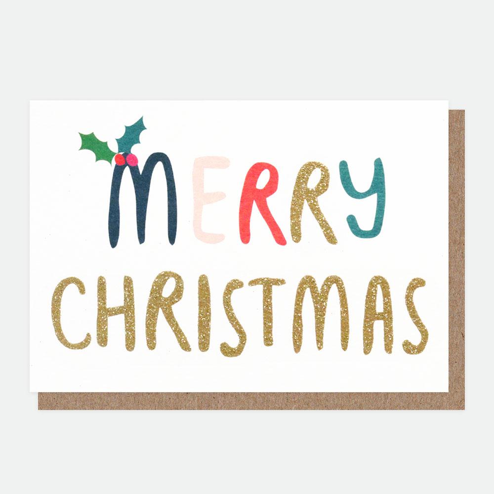 Merry Christmas Small Cards Pack of 10 Caroline Gardner - Vibrant Home