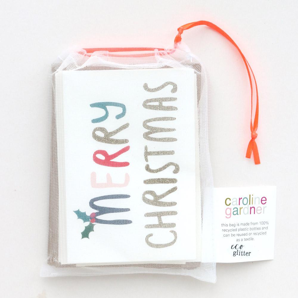 Merry Christmas Small Cards Pack of 10 Caroline Gardner - Vibrant Home