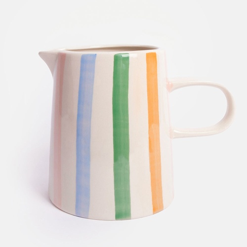 Colourful Stripe Hand Painted Jug By Caroline Gardner - Vibrant Home
