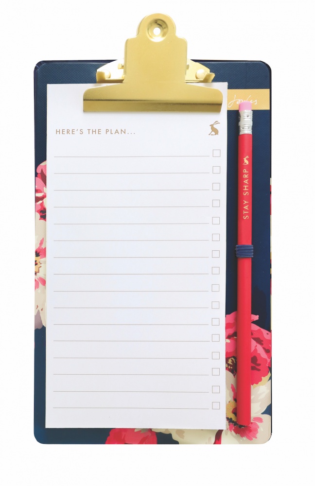 Memo Pad & Clipboard Bircham Floral Print By Joules - Vibrant Home