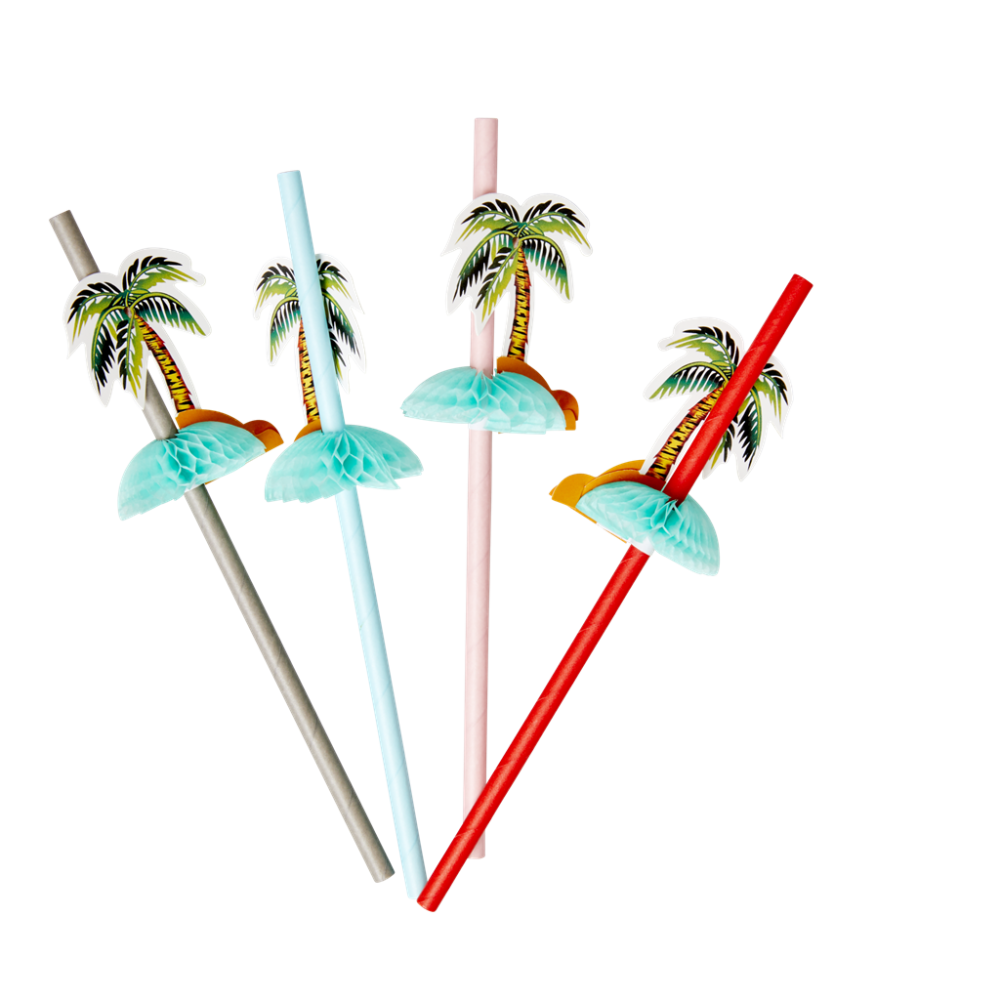 Palm Tree Paper Straws By Rice DK - Vibrant Home