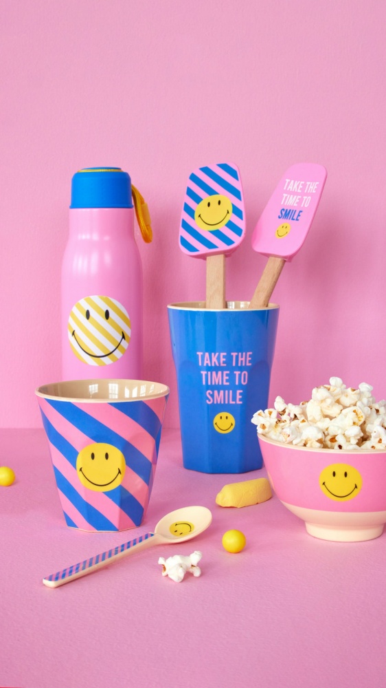 Small Pink Smile Print Melamine Bowl By Rice DK - Vibrant Home