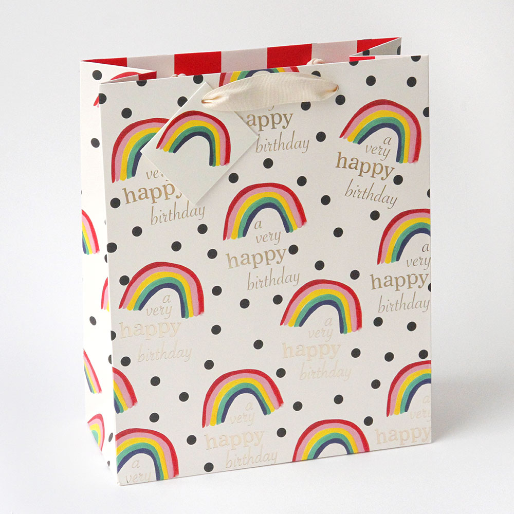 Large Rainbow Gift Bag by Caroline Gardner - Vibrant Home