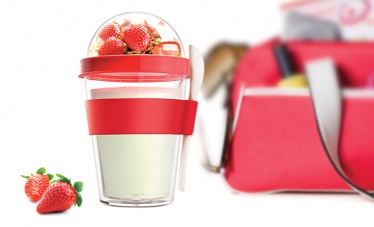YO2GO Red Breakfast Reusable Yogurt To Go Container - Vibrant Home