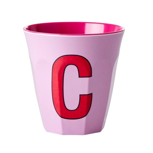 Alphabet Melamine Cup Letter C on Pink by Rice DK - Vibrant Home