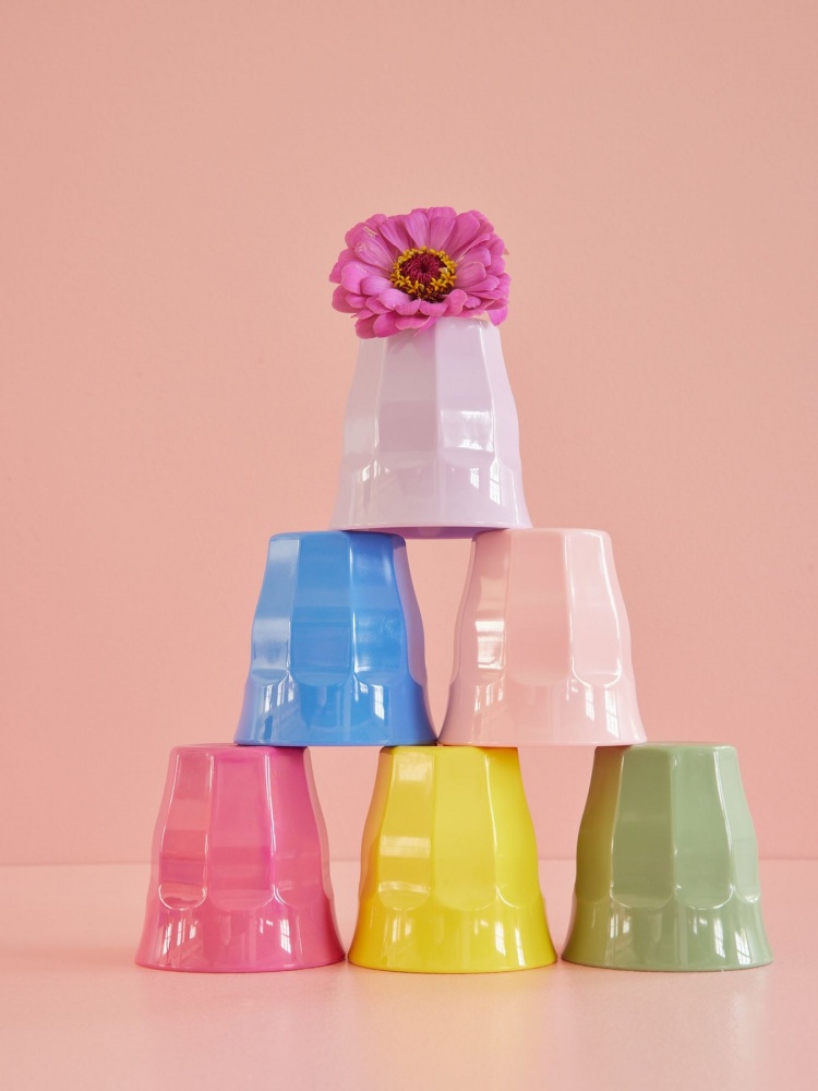 Set of 6 Melamine Espresso Cups in Flower Me Happy Colours by Rice DK ...