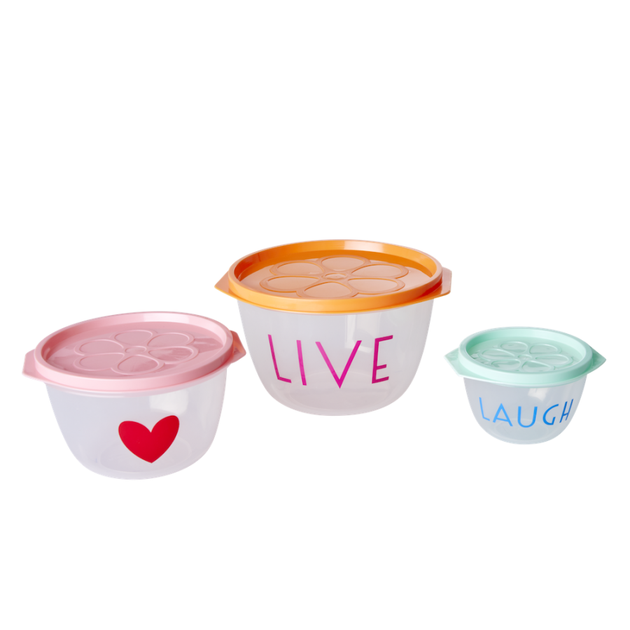 Set of 3 Round Food Storage Containers By Rice DK - Vibrant Home