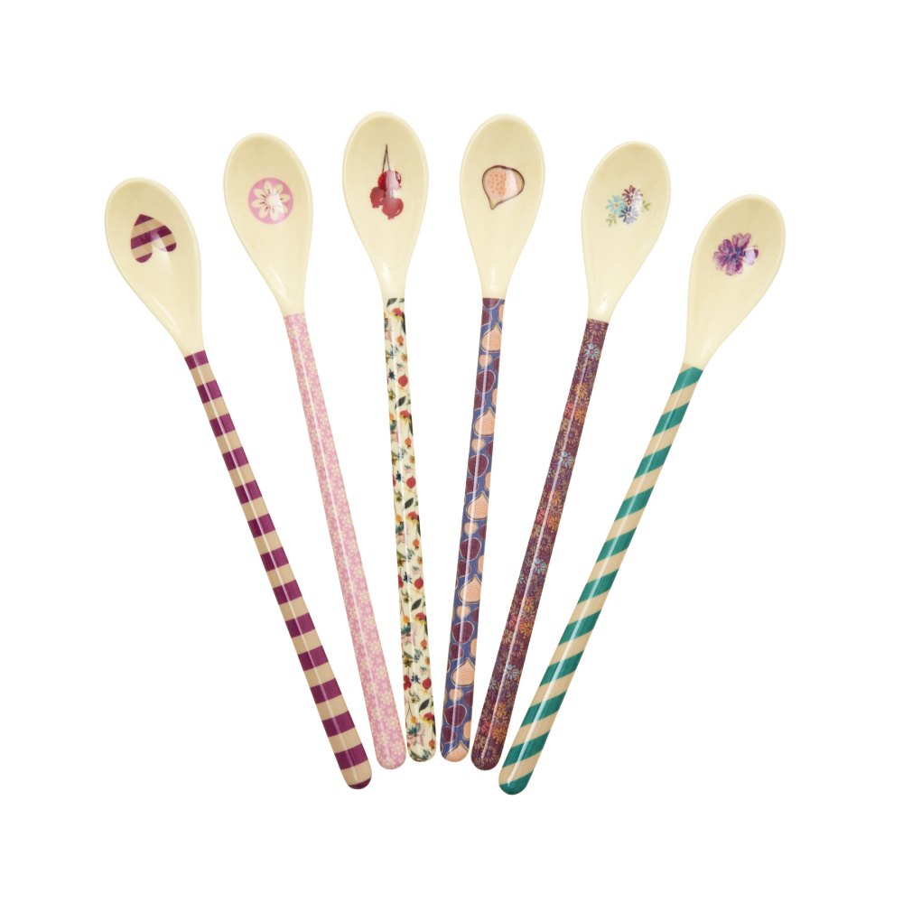 Long Handle Melamine Latte Spoons Viva La Vida Prints Rice DK - Vibrant ...