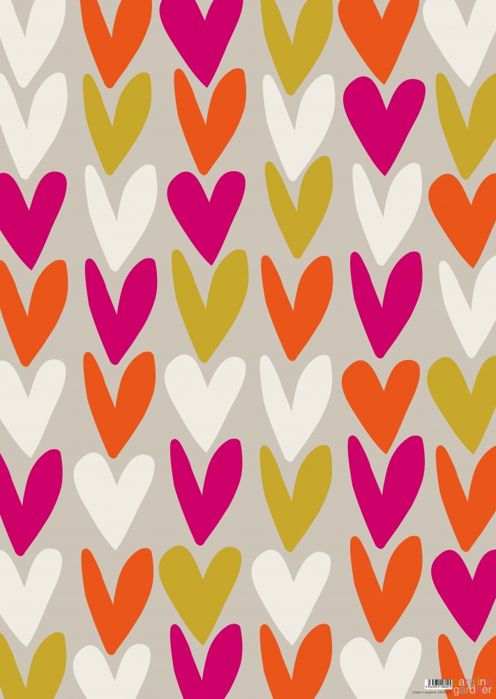 Caroline Gardner Heart Print Wrapping Paper - Vibrant Home