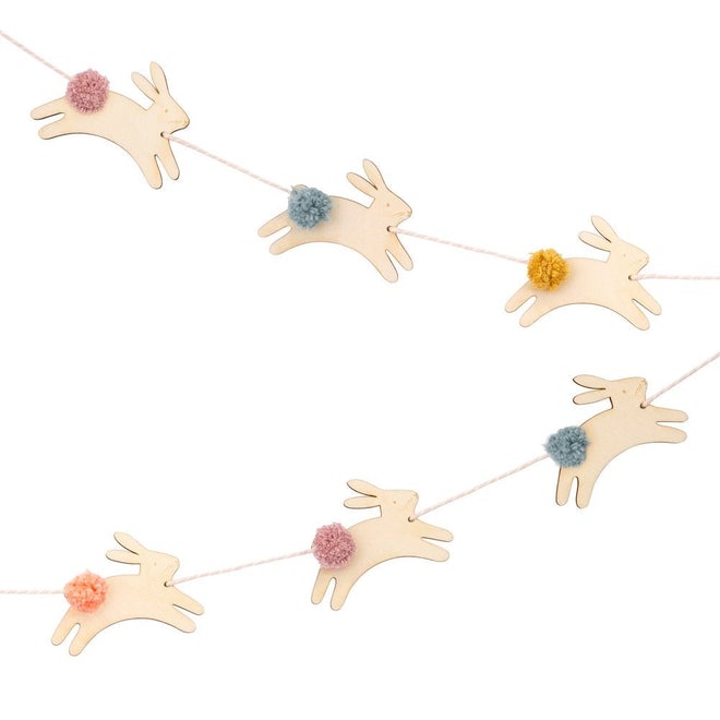 Wooden Bunny Garland By Meri Meri - Vibrant Home