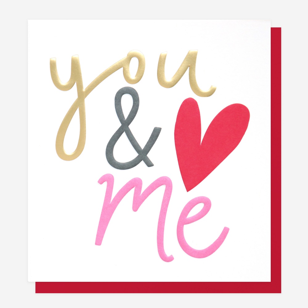 You and Me Heart Valentine Day Card By Caroline Gardner - Vibrant Home