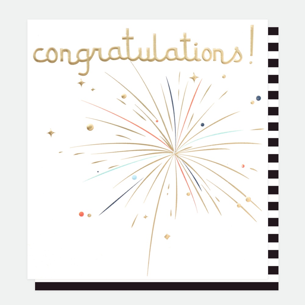 Congratulations Fireworks Card By Caroline Gardner - Vibrant Home