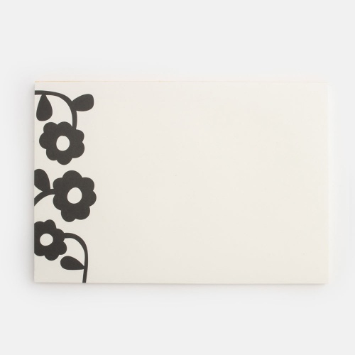 Black Mono Floral Print Desk Pad By Caroline Gardner - Vibrant Home