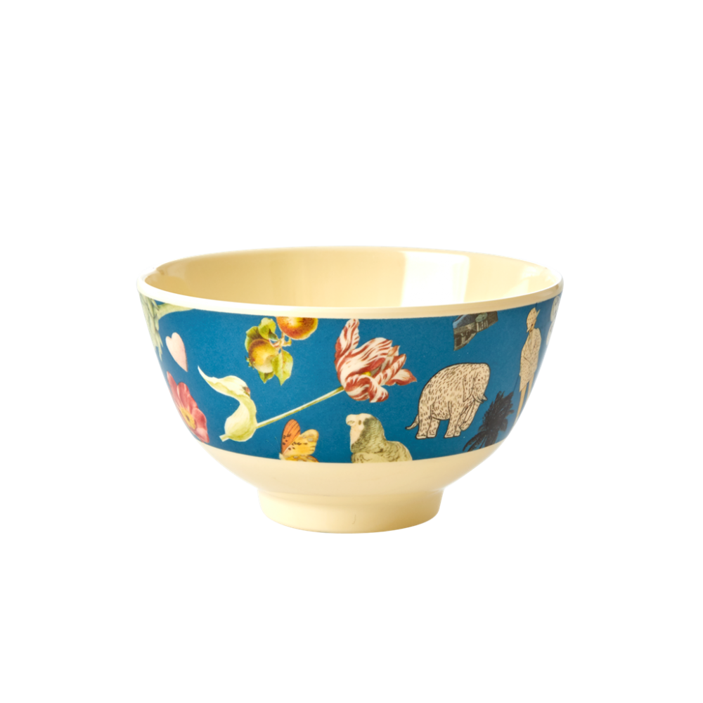 Blue Art Print Small Melamine Bowl Rice DK - Vibrant Home