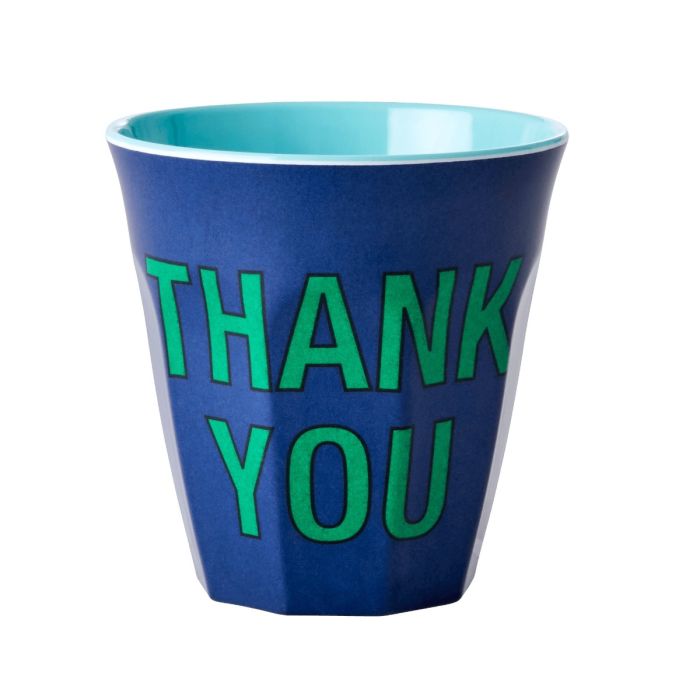 Blue Thank You Melamine Cup by Rice DK - Vibrant Home