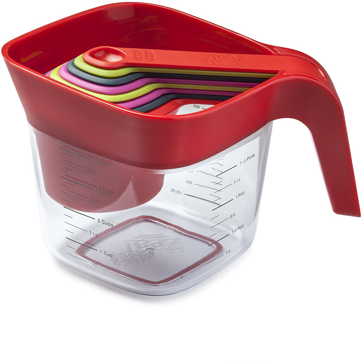 9 Piece Kitchen Measuring Jug Set in Red By CKS Zeal, includes ...