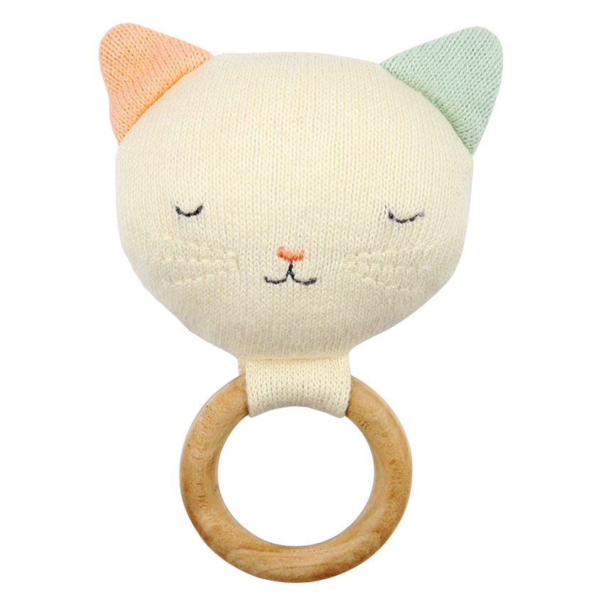 Cat Shaped Baby Rattle By Meri Meri - Vibrant Home