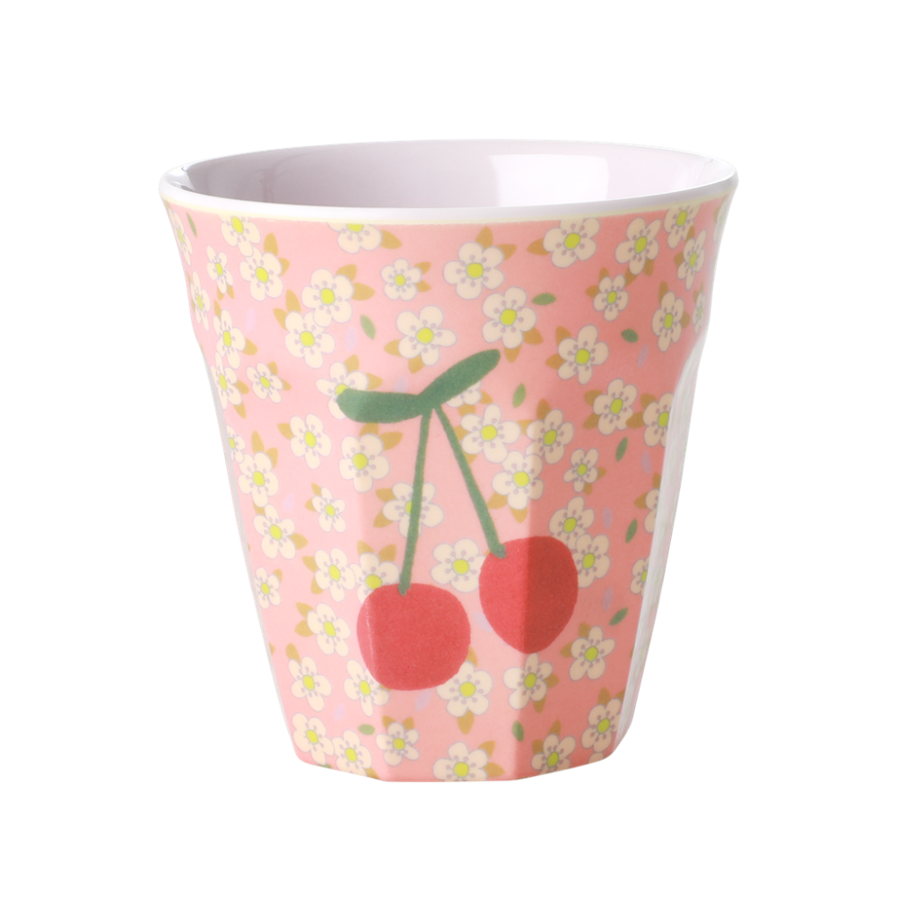Small Flower & Cherry Print Melamine Cup By Rice DK - Vibrant Home