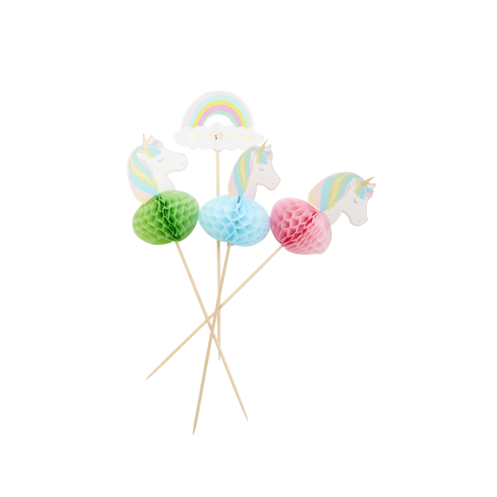Set of 12 Unicorn & Rainbow Shaped Party Picks by Rice DK, Perfect as ...