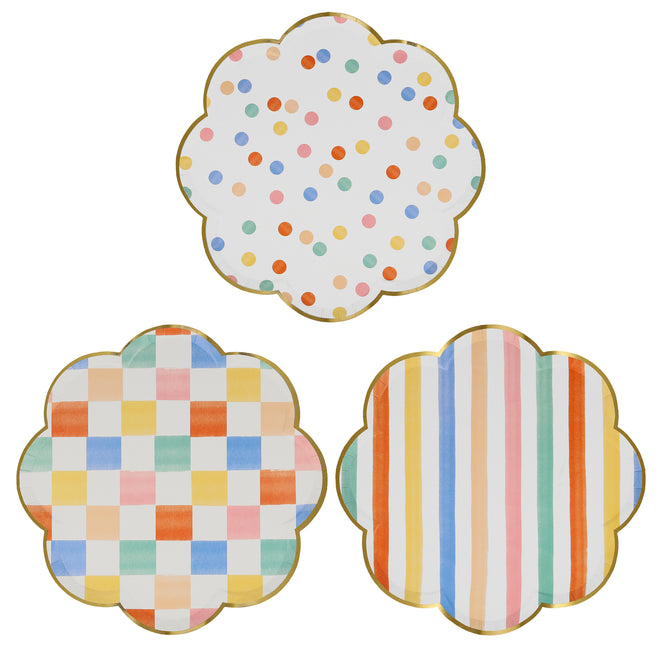 Colourful Pattern Print Paper Dinner Plates By Meri Meri - Vibrant Home