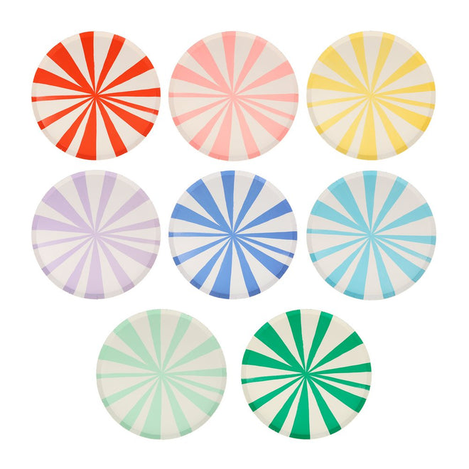 Striped Paper Plates Set of 8 By Meri Meri - Vibrant Home