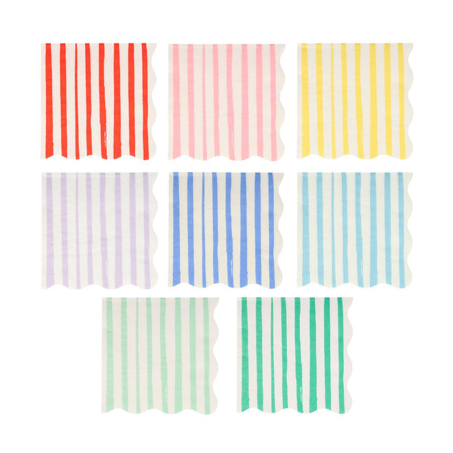 Striped Small Paper Napkins Set of 16 By Meri Meri - Vibrant Home