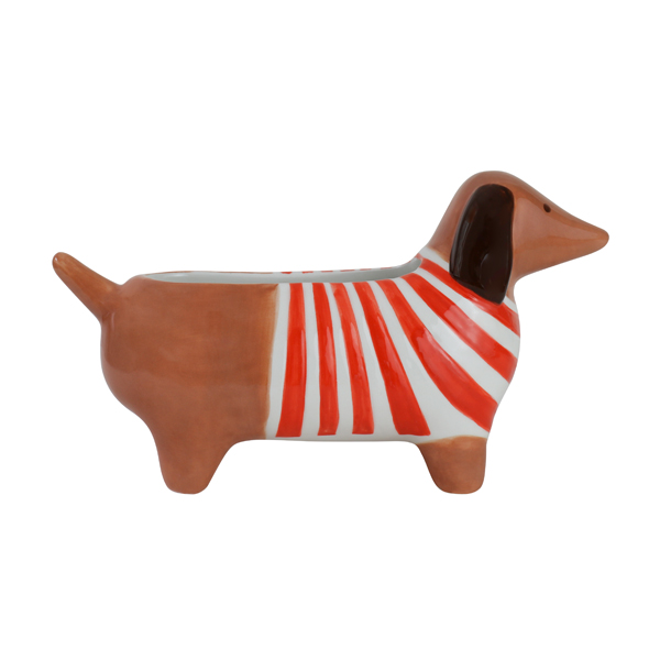 Dachshund Dog Ceramic Plant Pot By Joules - Vibrant Home