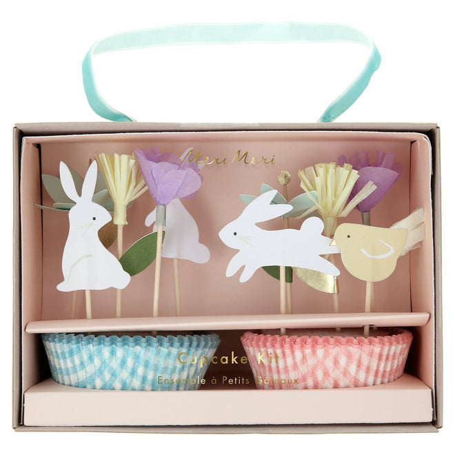 Easter Bunny Floral Cupcake Kit By Meri Meri - Vibrant Home