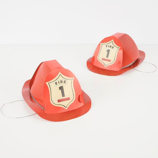 Fireman Helmets Set of 8 Party Hats By Meri Meri - Vibrant Home