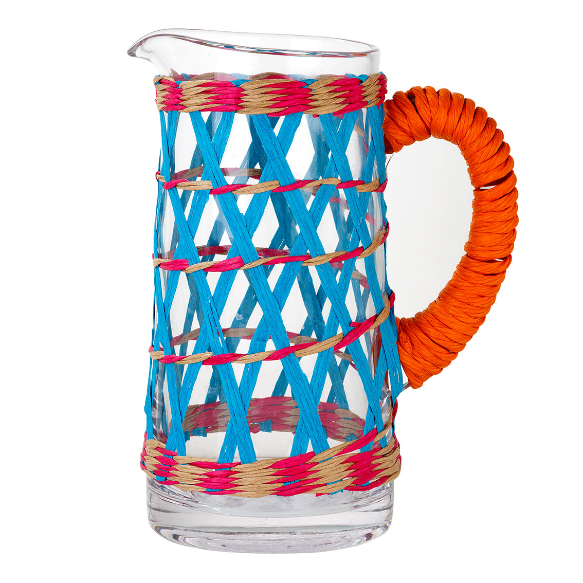 Glass Jug With Colour Rattan By Talking Tables - Vibrant Home