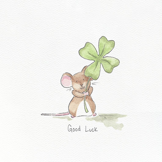 Good Luck Mouse Card By Feather and Hare - Vibrant Home