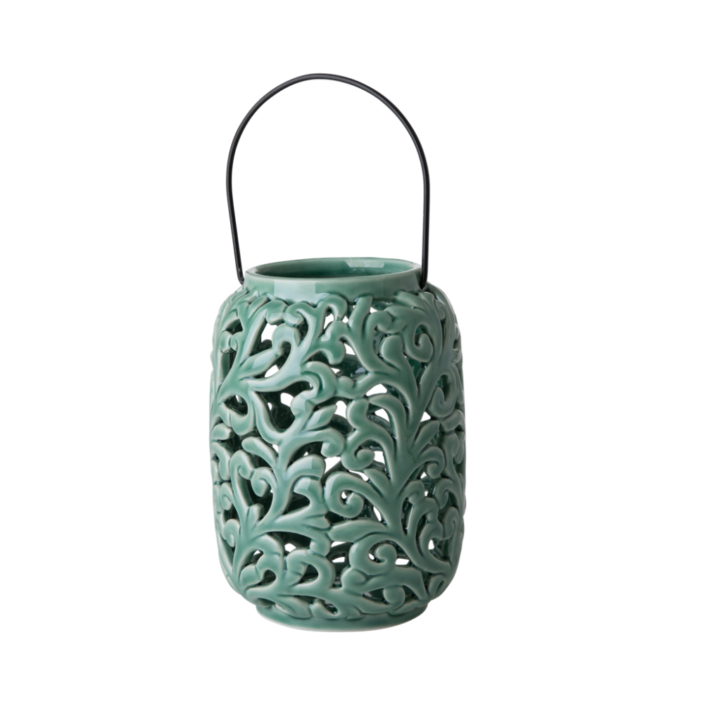 Green Ceramic Garden Lantern By Rice DK - Vibrant Home