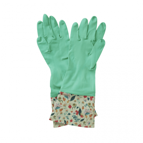 Green Kitchen Cleaning Gloves With Coloured Cuff Rice DK - Vibrant Home