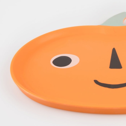 Pumpkin Shaped Halloween Melamine Plate By Meri Meri - Vibrant Home