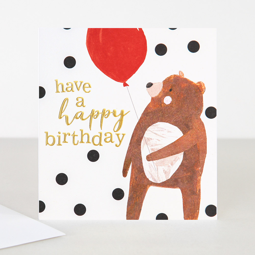 Bear Birthday Card By Caroline Gardner - Vibrant Home