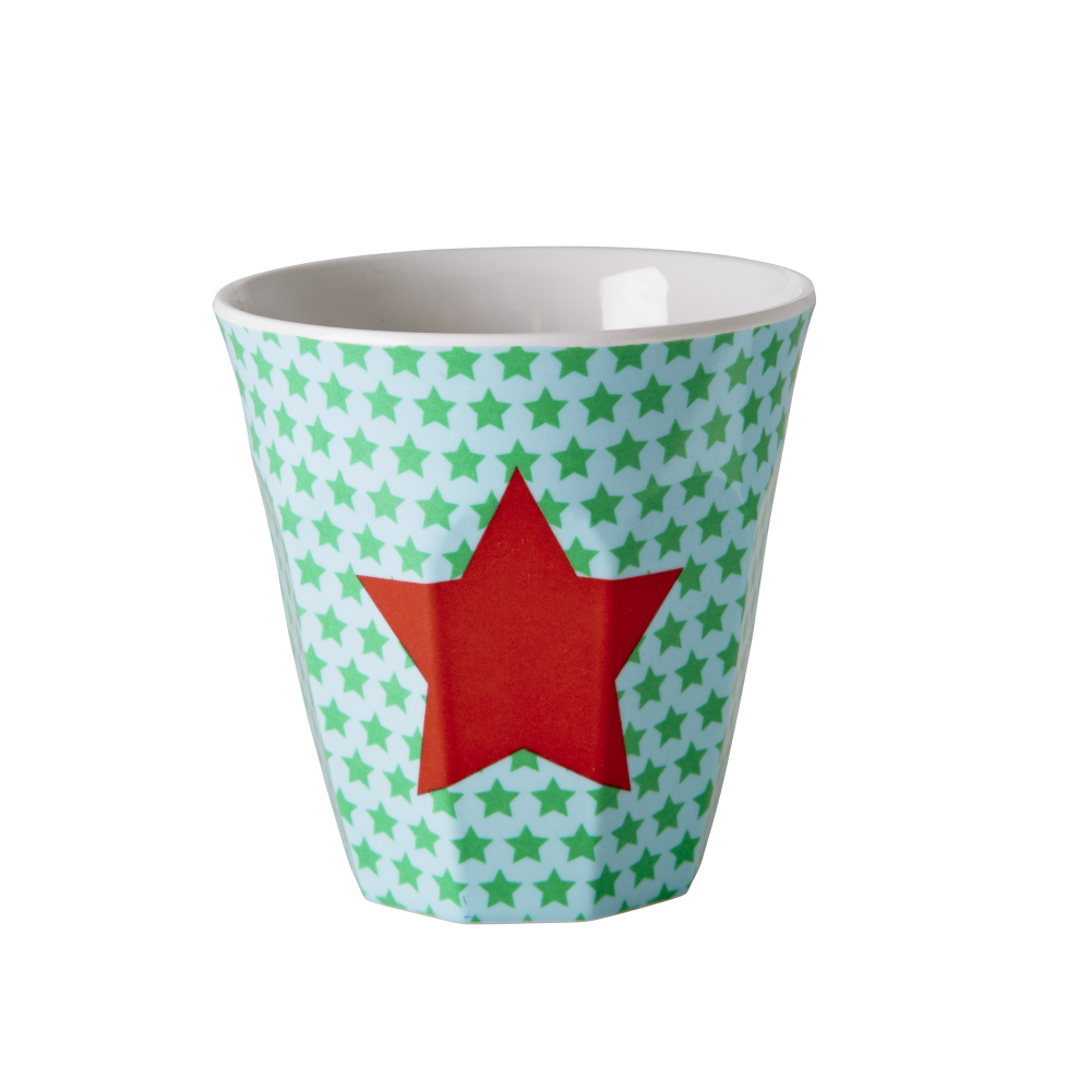 Rice Dk childs small Blue & Green Star Print melamine cup - Vibrant Home