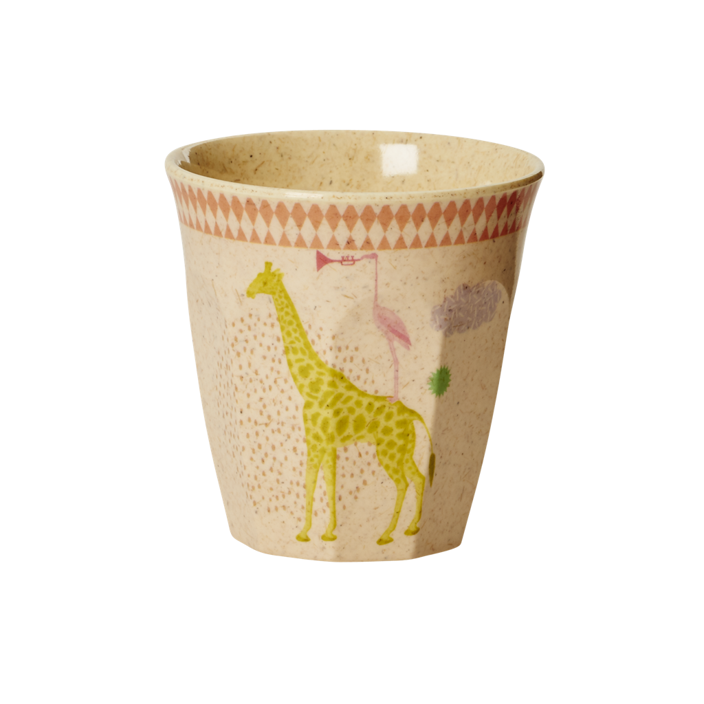 Kids Bamboo Melamine Pink Cup Cute Animals By Rice - Vibrant Home