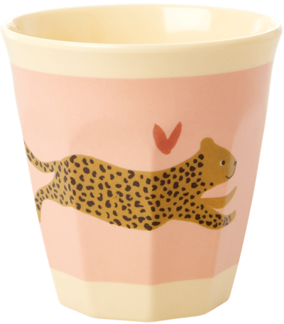 Pink Leopard Print Kids Small Melamine Cup By Rice DK - Vibrant Home