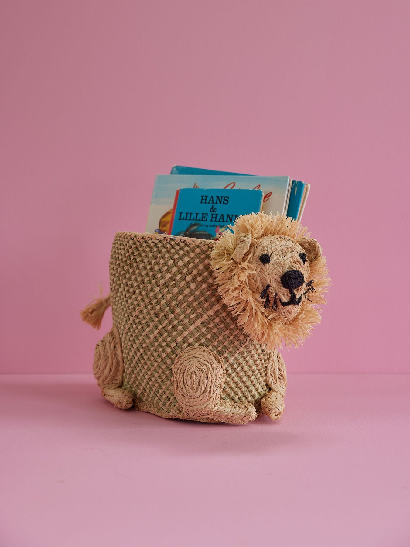 Lion Shape Small Seagrass Storage Basket Rice DK - Vibrant Home