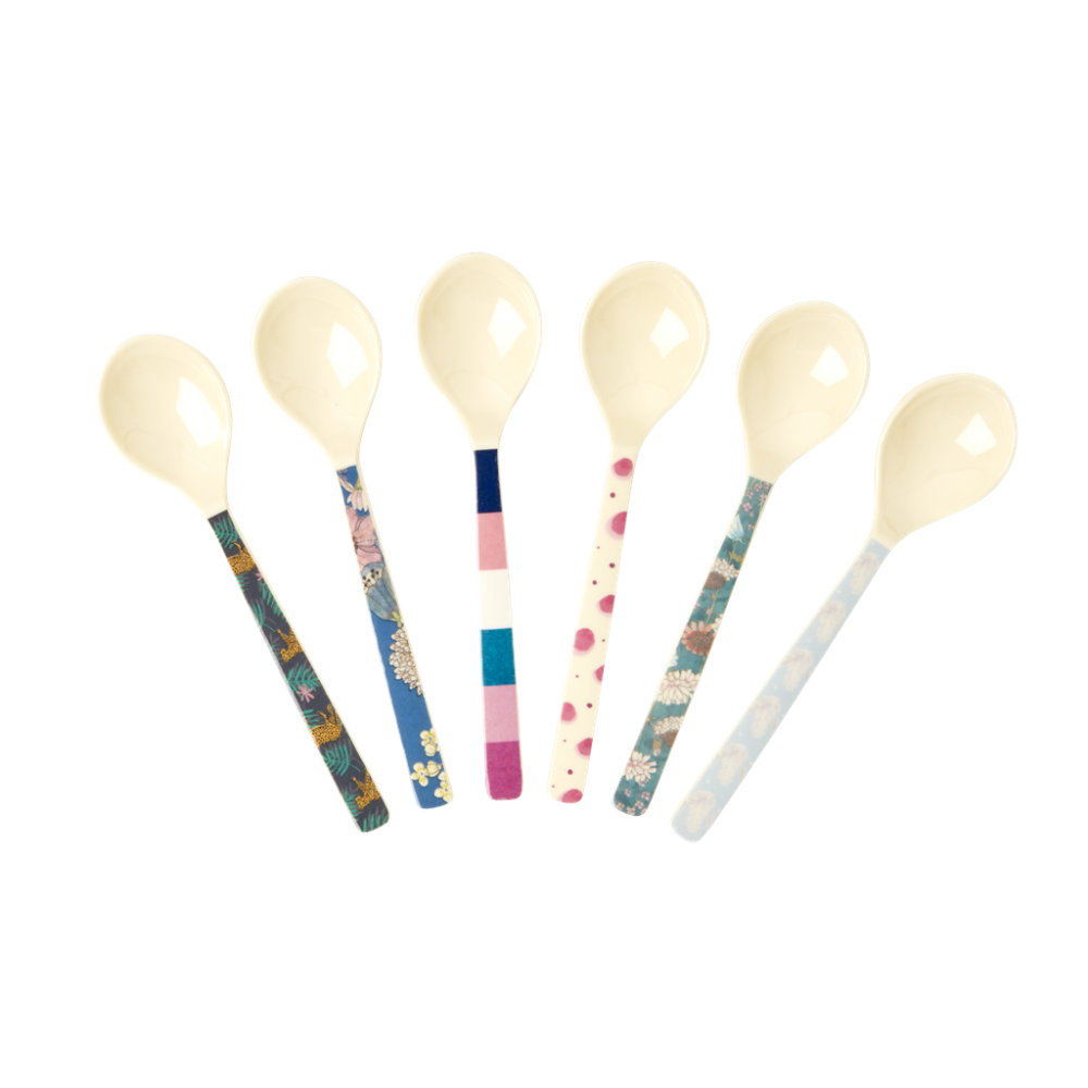 Set of 6 Melamine Teaspoons Simply Yes Prints By Rice DK - Vibrant Home