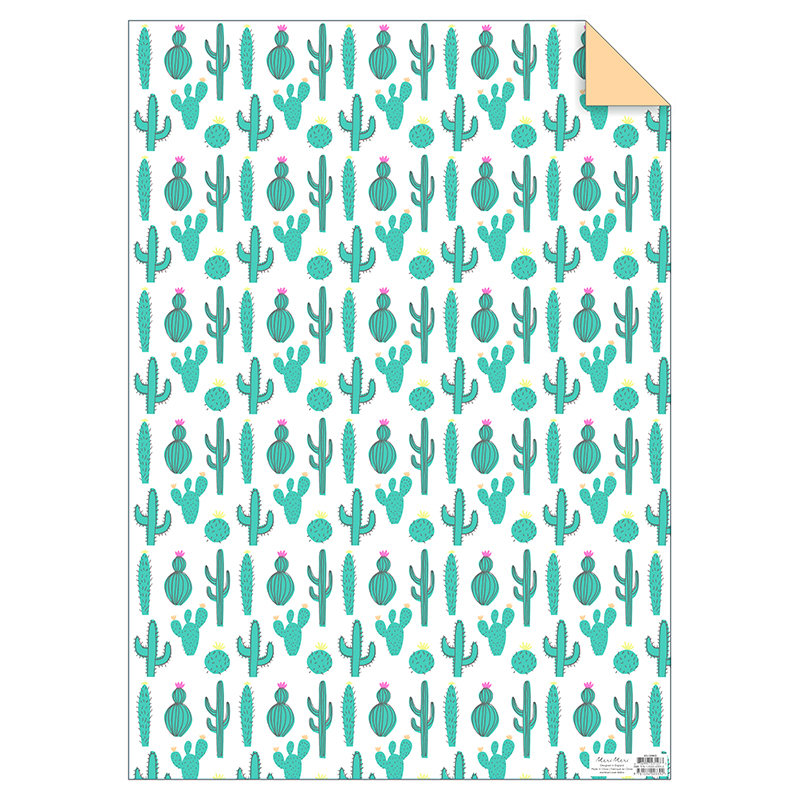 Green Cactus Print Wrapping Paper by Meri Meri - Vibrant Home